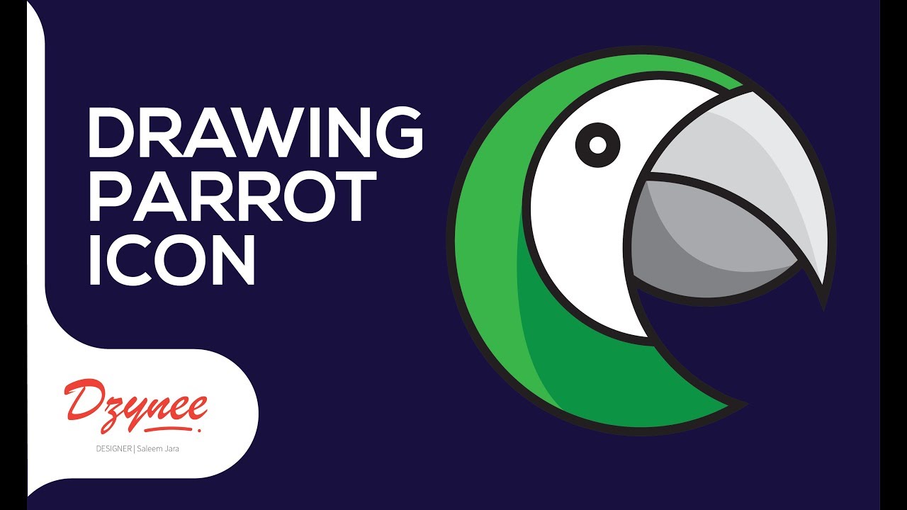 Illustrator Tutorials | Drawing Parrot Icon