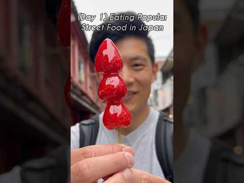 Eating Strawberry Tanghulu in Japan