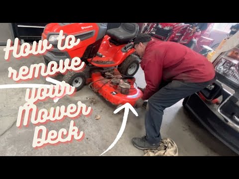 How To Remove a 42in Mower Deck on a Husqvarna Lawn Tractor mower. YT, YTA, YTH. Maintenance Check