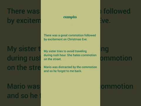 Commotion meaning | Commotion pronunciation and example sentences