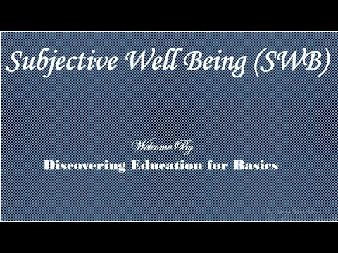 Subjective Well being (Part - I) In Bengali
