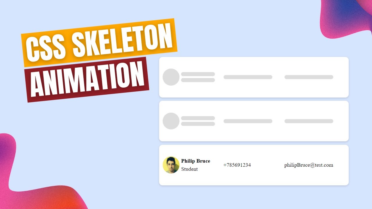 CSS Skeleton Animation | Shimmer Animation | React js Tutorial
