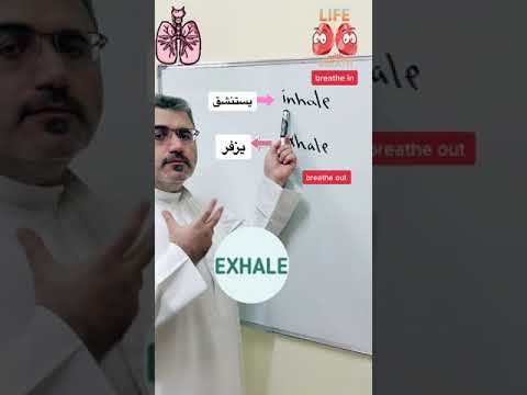 inhale يستنشق exhale يزفر