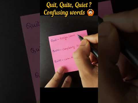 "Quit vs Quite vs Quiet" confusing words 🙆🏻| curious learner 💡| #englishvocabulary #homonyms