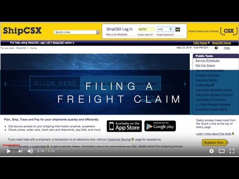 ShipCSX - Filing a Freight Claim