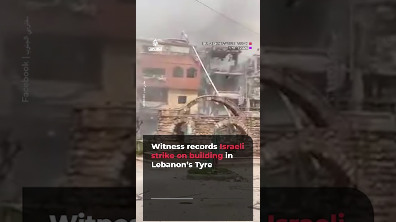 Witness records Israeli strike on building in Lebanon’s Tyre