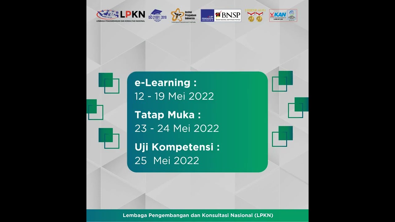 Blended Learning Sertifikasi - BNSP Kompetensi PBJ CERTIFIED PROCUREMENT OFFICER (CPOf)