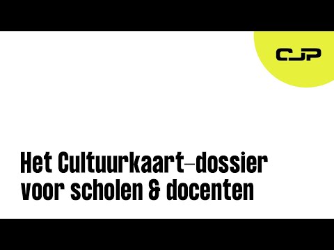 Het Cultuurkaart-dossier voor scholen & docenten | CJP Educatie