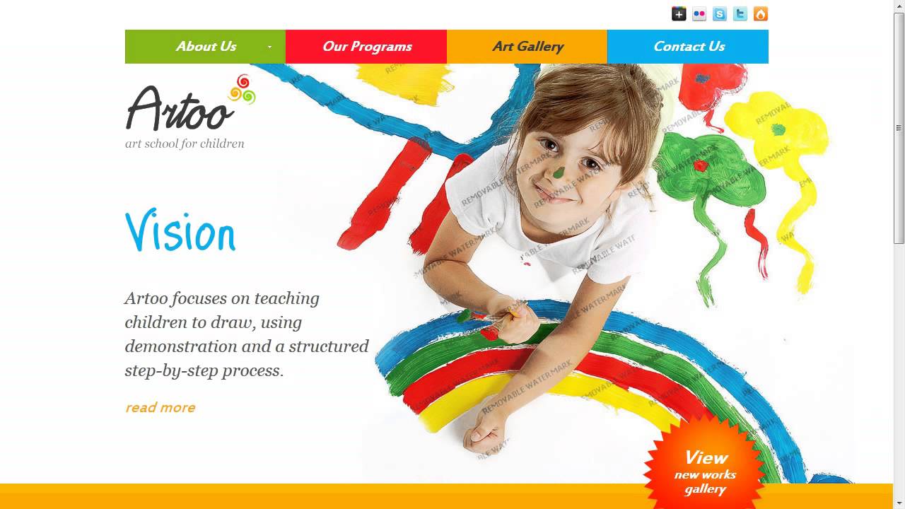 Art School Responsive Website Template