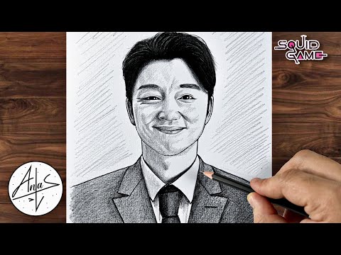 How To Draw Salesman From Squid Game | Sketch Drawing Tutorial