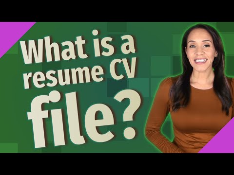 What is a resume CV file?