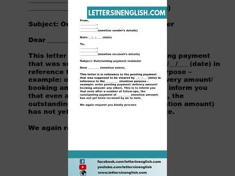 Outstanding Payment Reminder Letter - Letter of Reminder for the Outstanding Payment