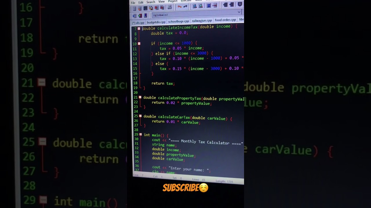 monthly tax IDE dev c++ #cppprogramming