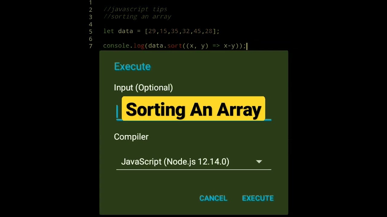 sorting an array | javascript tutorial #shorts #html #javascript
