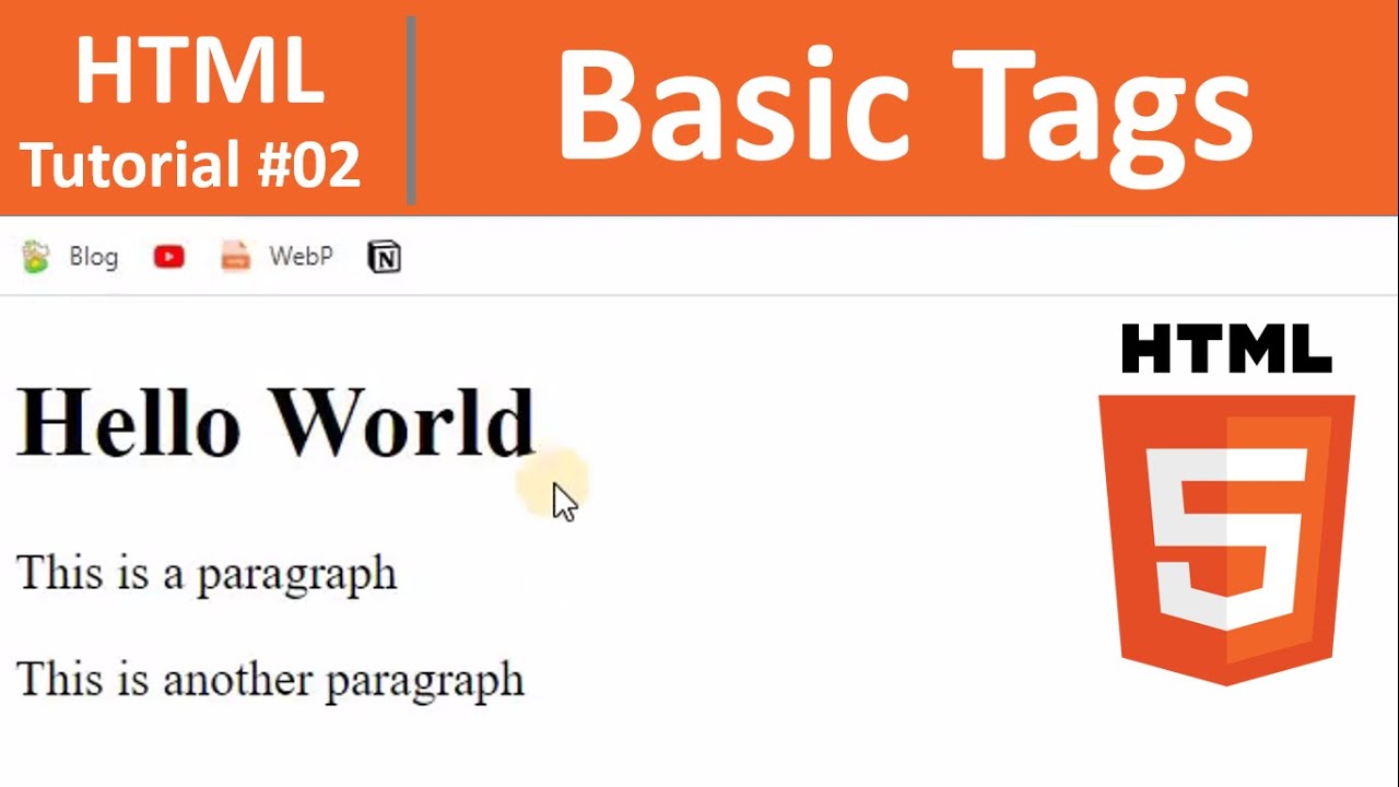 HTML Tutorial #2 - Basic HTML Tags