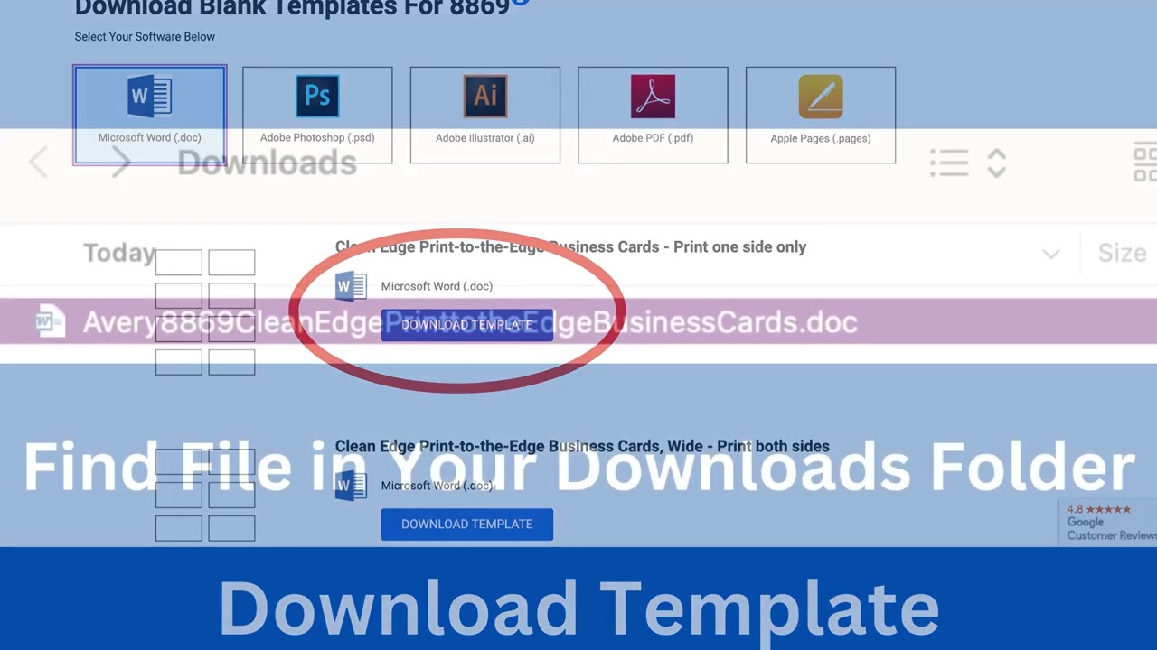 How to use an Avery template (business cards)