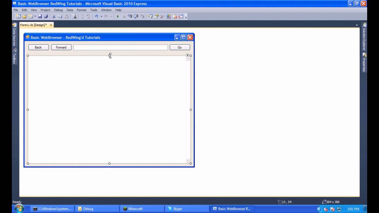 Visual Basic 2010 Express - Basic Webbrowser