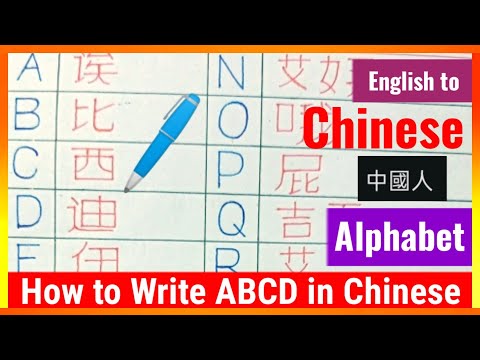 How to Write Chinese Alphabet A to Z Transformed in English | Learn The Chinese Alphabet A to Z