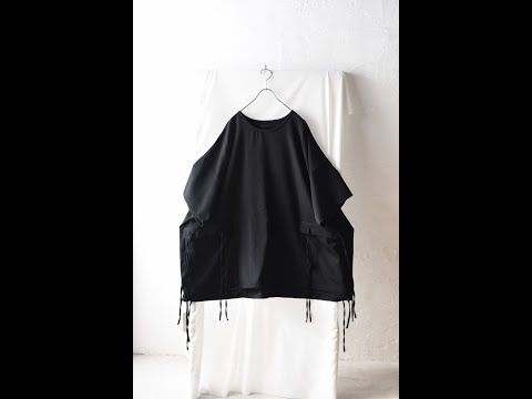 BISHOOL "Wool Gabardine Big Pocket T" Black