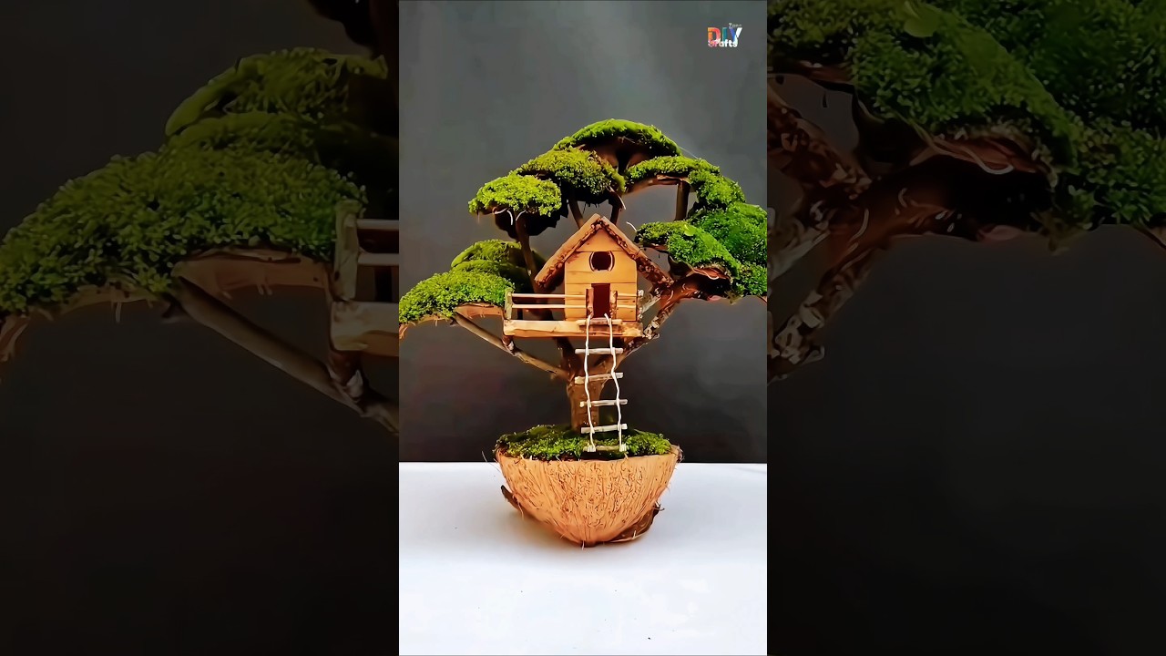 Building a Fairy Garden Treehouse Terrarium #shorts