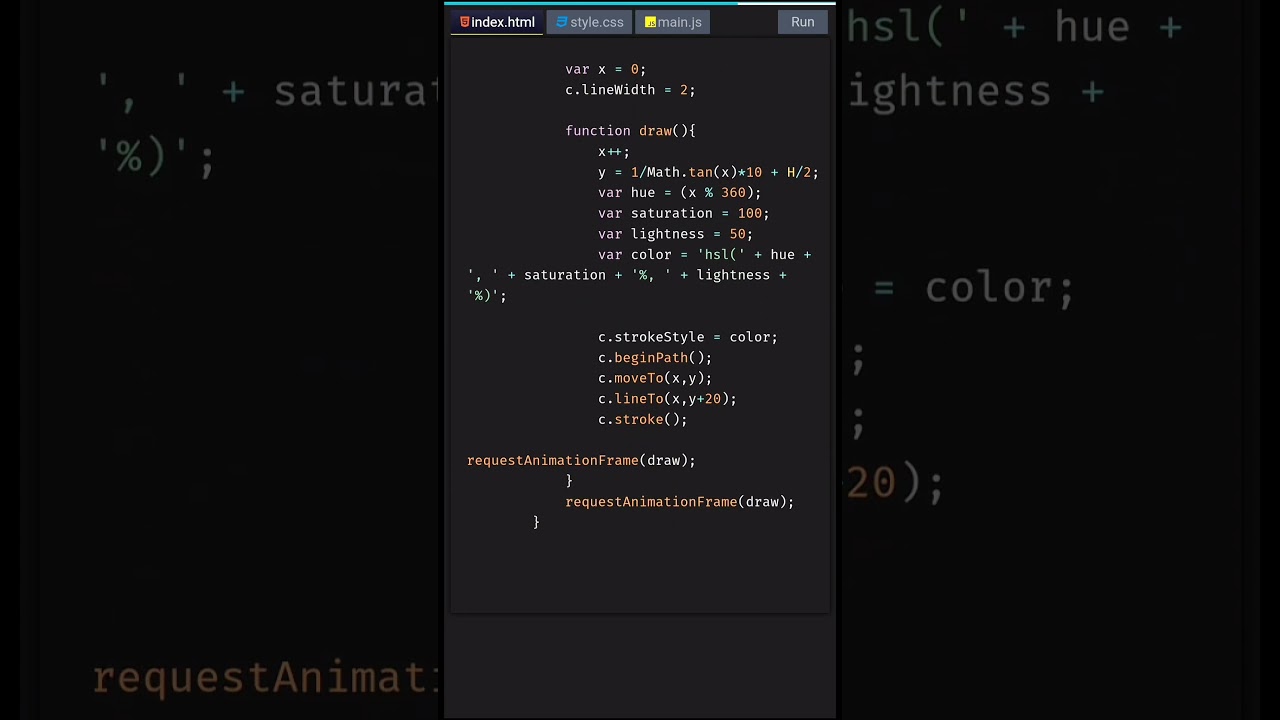 Create Amazing Pattern With HTML Canvas | HTML5 Canvas Tutorial #shorts #coding #JavaScript