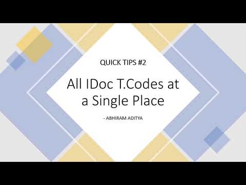 SAP S4HANA #QuickTips #2 | All IDoc T.codes at a Single Place