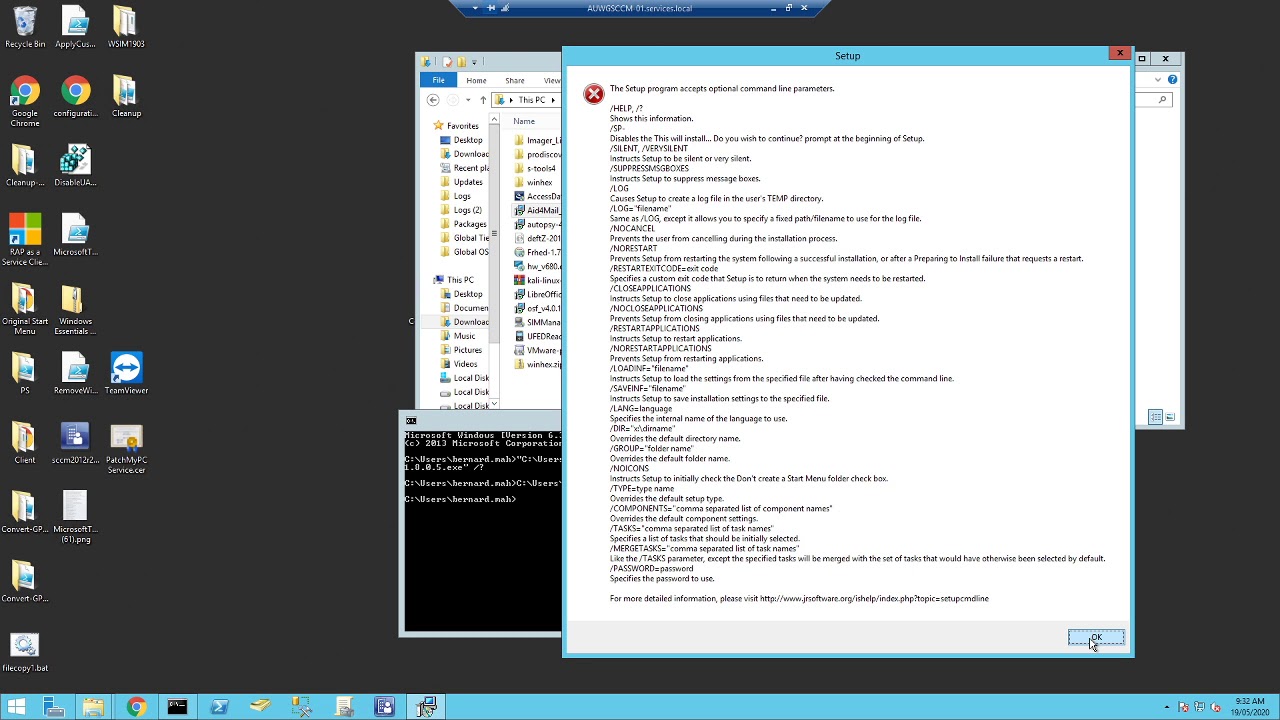 SCCM - Obtaining Command lines from installers