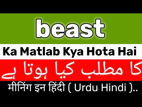 Beast Meaning | Beast Meaning In Urdu | Beast Ka Matlab Kya Hai | Beast Ka Meaning Kya Hai