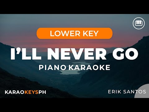 I'll Never Go - Erik Santos (Lower Key - Piano Karaoke)