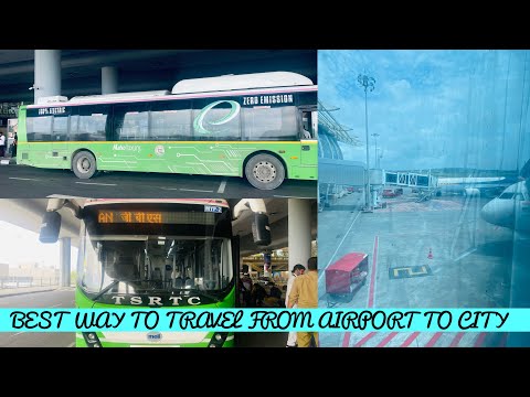 PUSHPAK BUS JOURNEY || HYDERABAD AIRPORT TO CITY|| BEST WAY TO TRAVEL🚎 JUST 210 RS