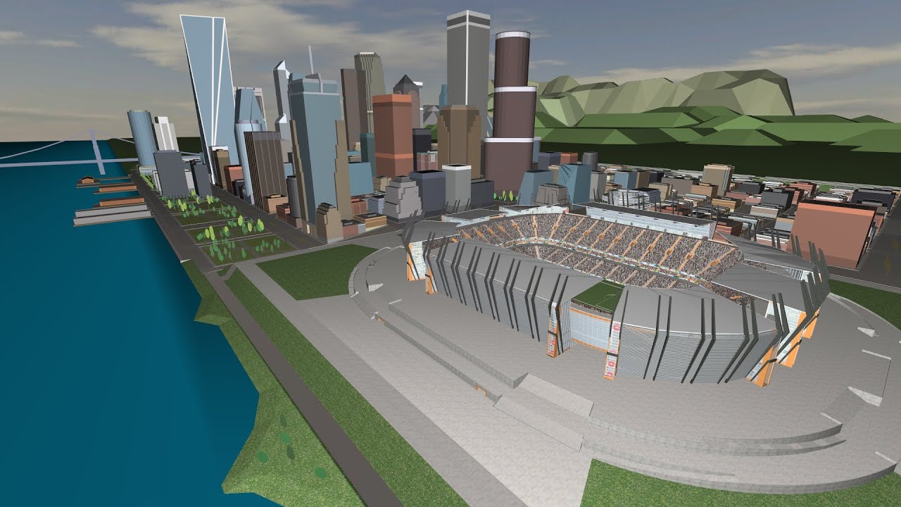Stadium evacuation using Pathfinder