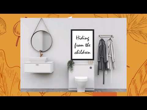 BP-80 Wall Art Posters Bathroom Funny Quotes "HIDING FROM THE CHILDREN"