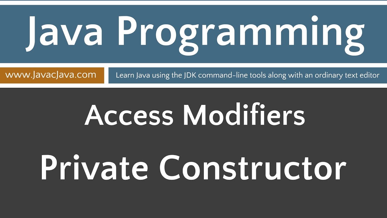 Learn Java Programming - Private Access Applied to a Constructor