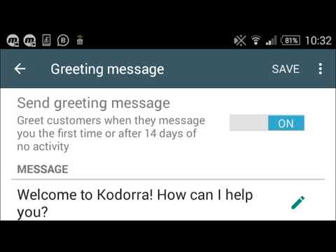 Set pre-defined greeting message on WhatsApp Business