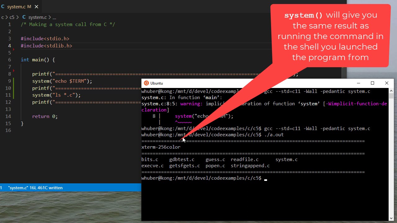 The C system() function