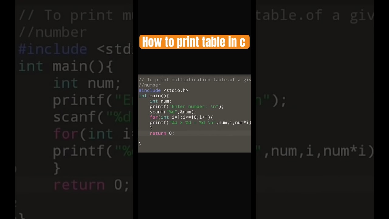 Table print in c #cpp #coding #programming #software #cprogramming #education #codebooks #codinglife