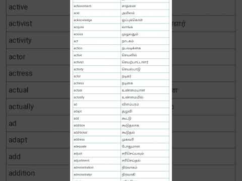 English To Tamil Words 🌾