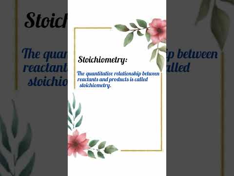 Chemistry | Definition of Stoichiometry | Class 11 | Science