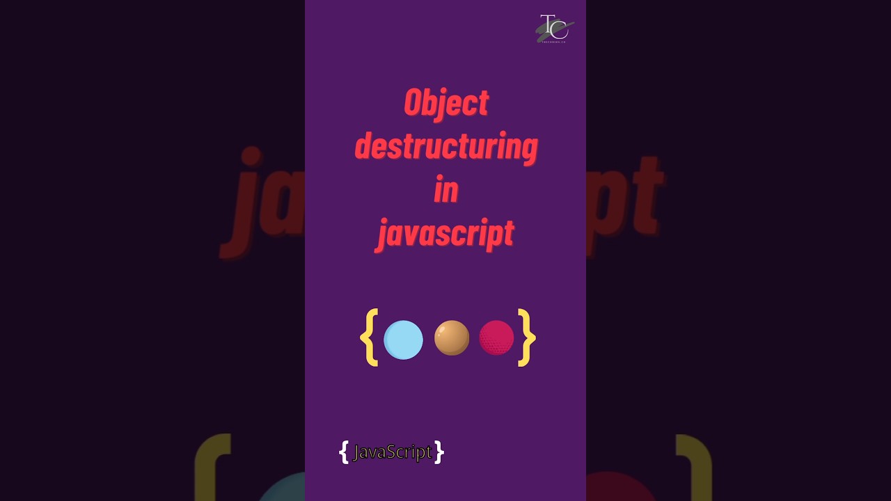 Object destructuring in javascript | #javascript tutorial in 1 minutes #coding #programming