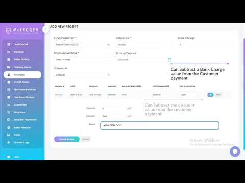 Add Customer Payment | McLedger Tutorial