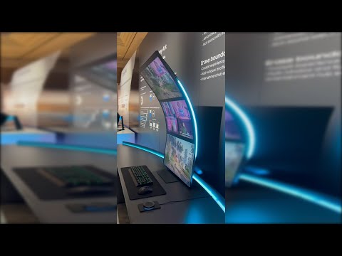 The Samsung Odyssey Ark 55 4K Mini LED Monitor at #CES