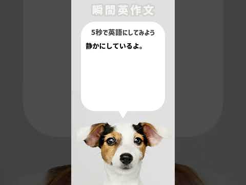 【瞬間英作文】静かにしているよ。
