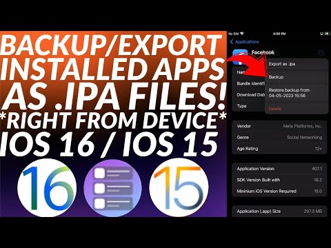 How to backup/export as .iPA installed iOS apps | iOS 16/15 | Without PC | Easy Full Guide