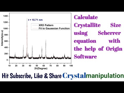 Calculate the Crystallite Size using Scherrer equation with the help of Origin Software