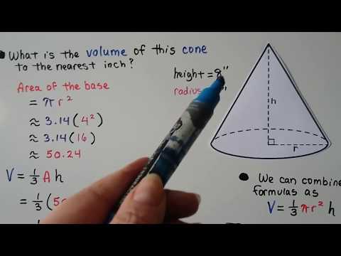 G.E.D. Math 23d, Pyramids and Cones (volume & base area)