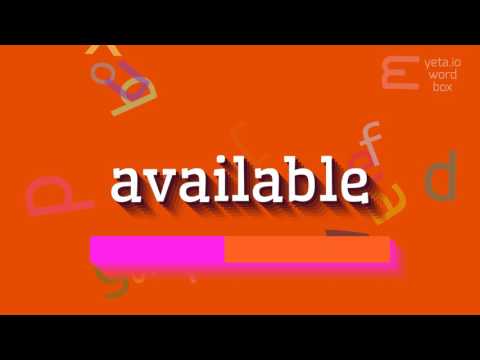 How to say "available"! (High Quality Voices)
