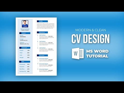 Resume Design in MS Word | Microsoft Word CV Design Tutorial
