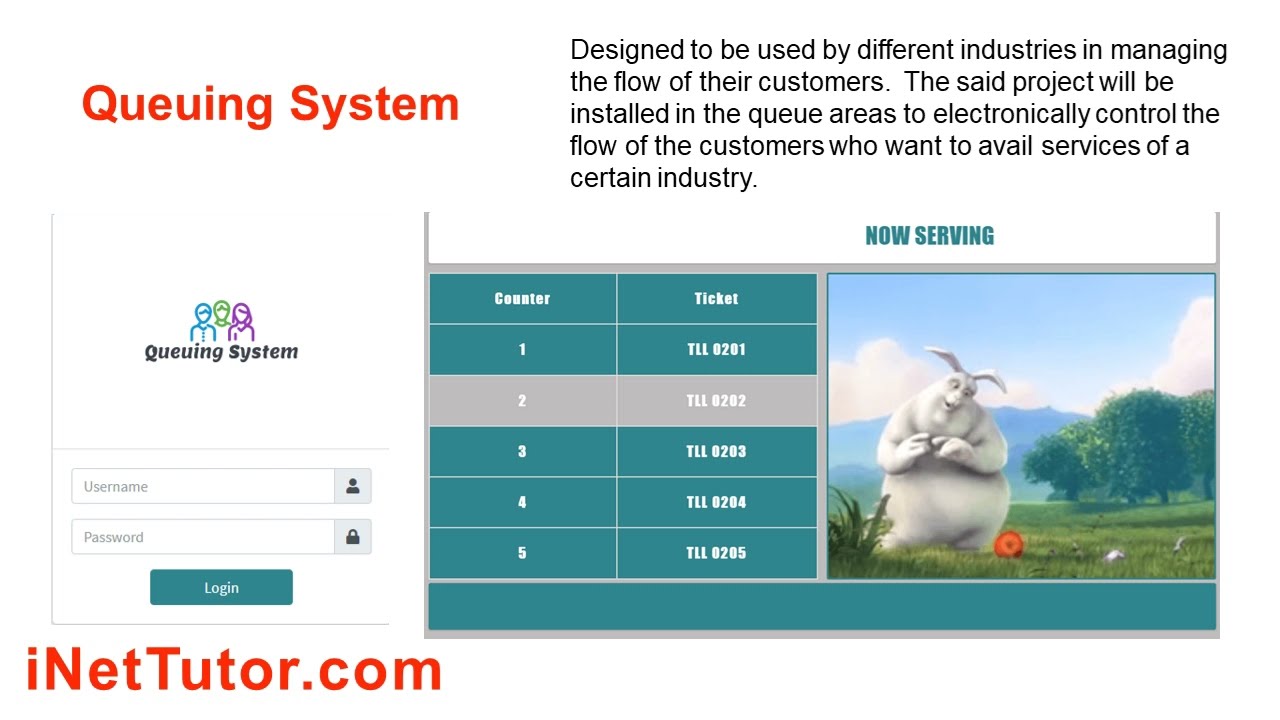 Queuing System Free Template Source code
