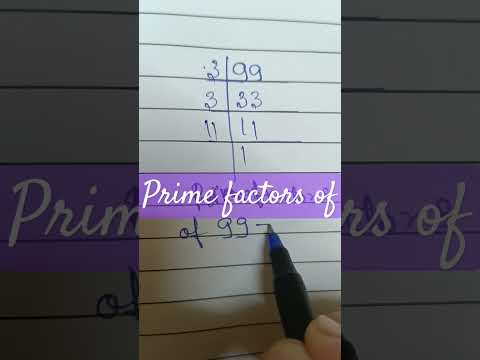 Prime factorisation of 99|Primefactors of 99|factors of 99#shorts #factors #ytshorts#maths #maths