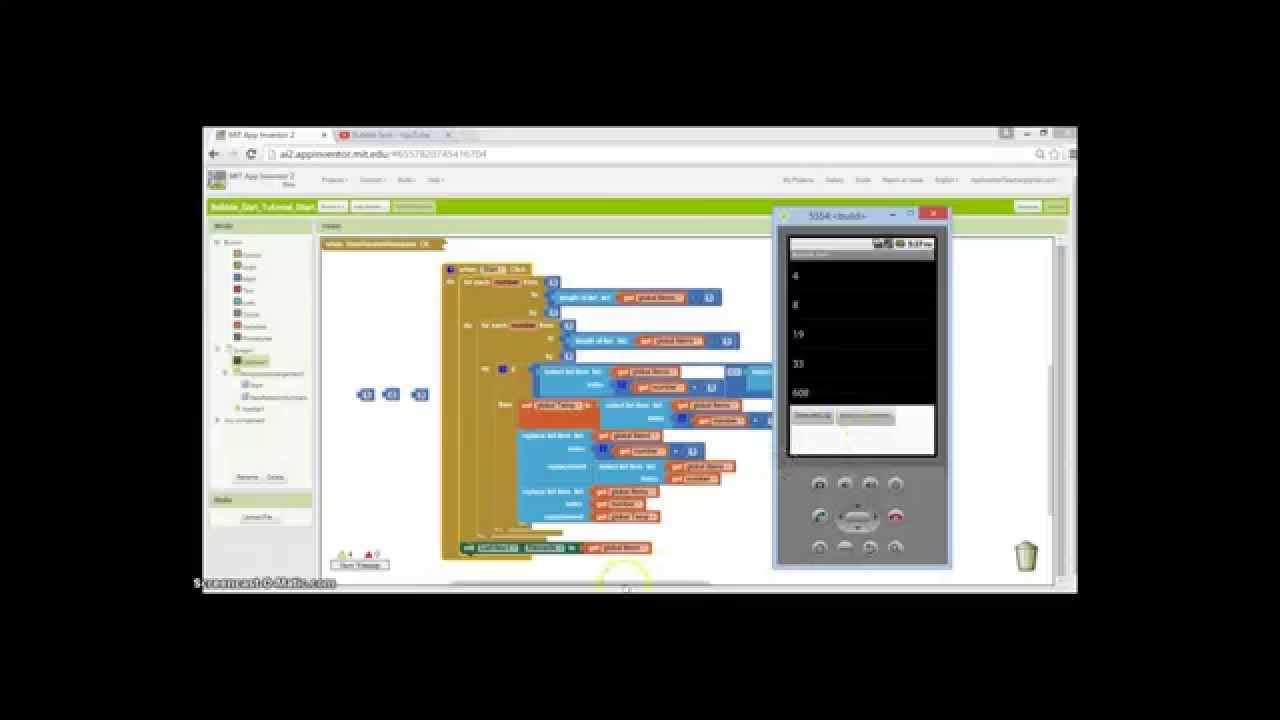App Inventor 2 Tutorial - Bubble Sort